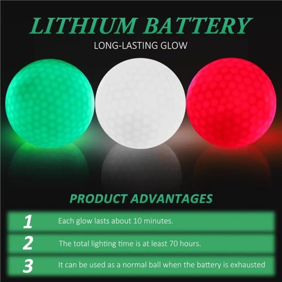 Games | 12 Pack Golf Balls Led Glow In The Dark Light Up Golf Balls ...